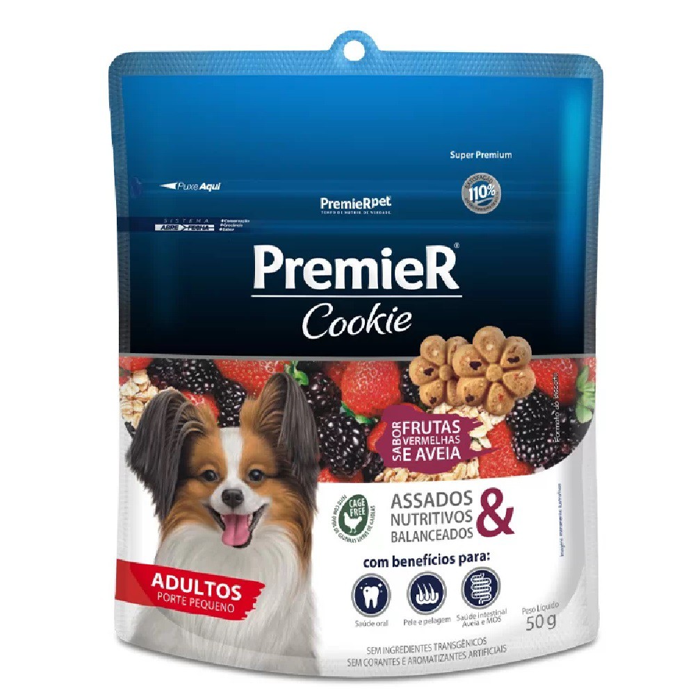 Snack Biscoito Premier Cookie Assados Cães Adultos Pequeno Porte Sabor ...
