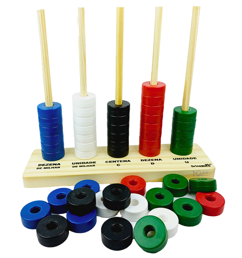 Ábaco Aberto Infantil Madeira Escolar Educativo Aluno Matemática ...