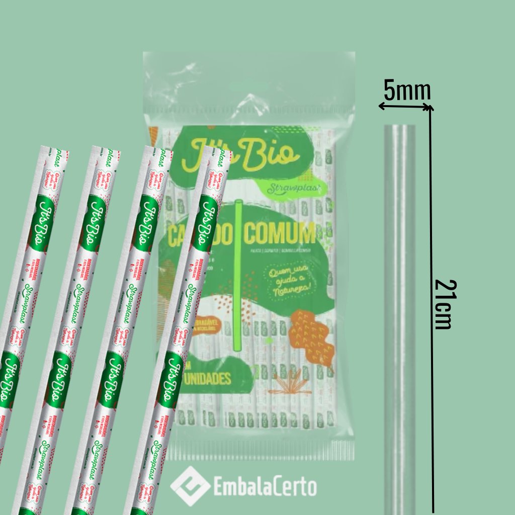 CANUDO COMUM TRANSPARENTE BIODEGRADÁVEL EMBALADO SACHE INDIVIDUAL ...