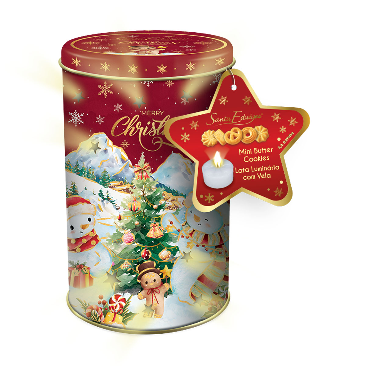Mini Cookies Lata Luminaria Santa Edwiges 150g - Família Scopel Delivery