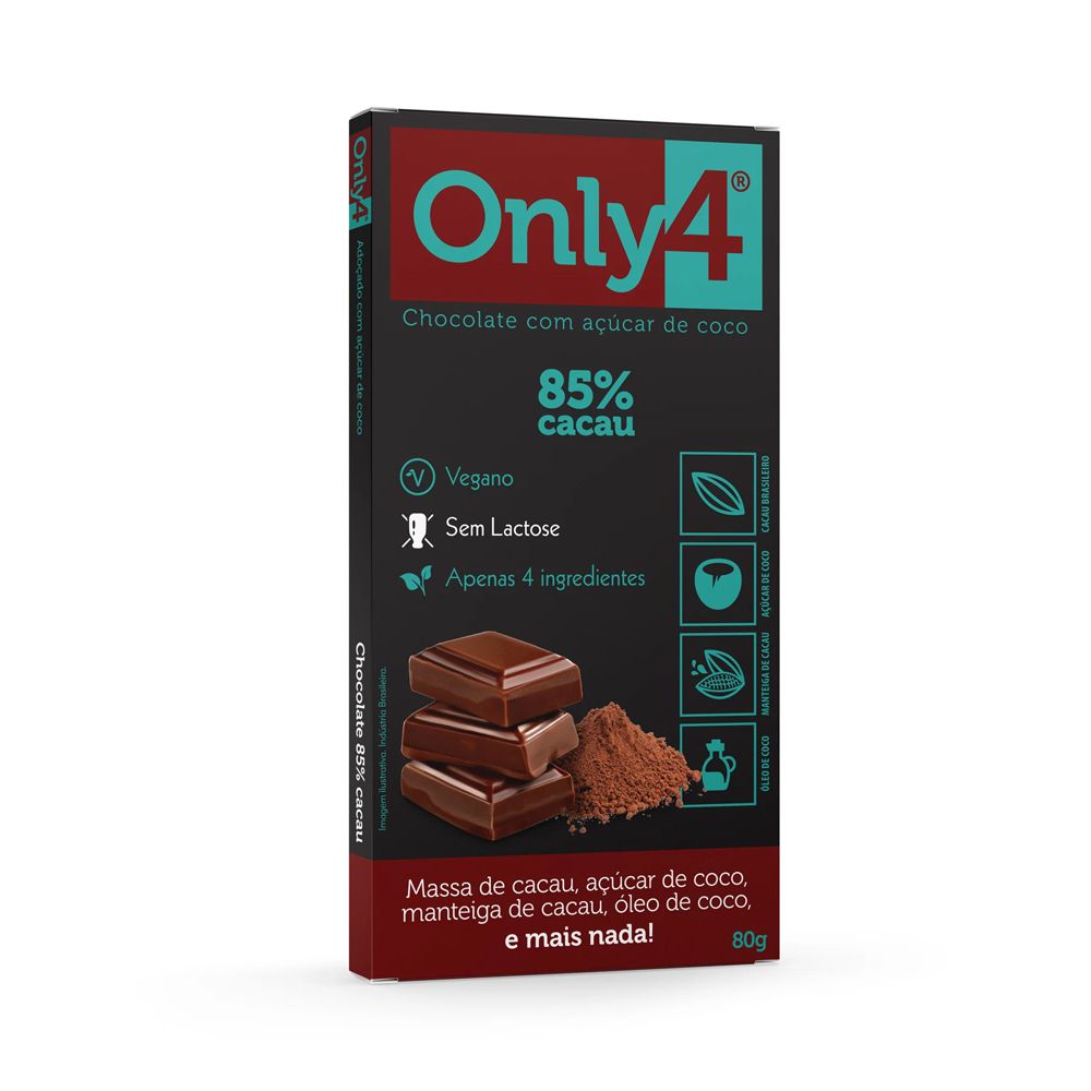 Chocolate Only4 85% Puro 80g - Família Scopel Delivery