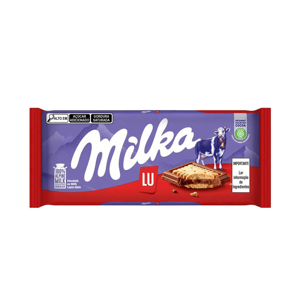 Chocolate Lu Biscoito Milka 87g - Família Scopel Delivery