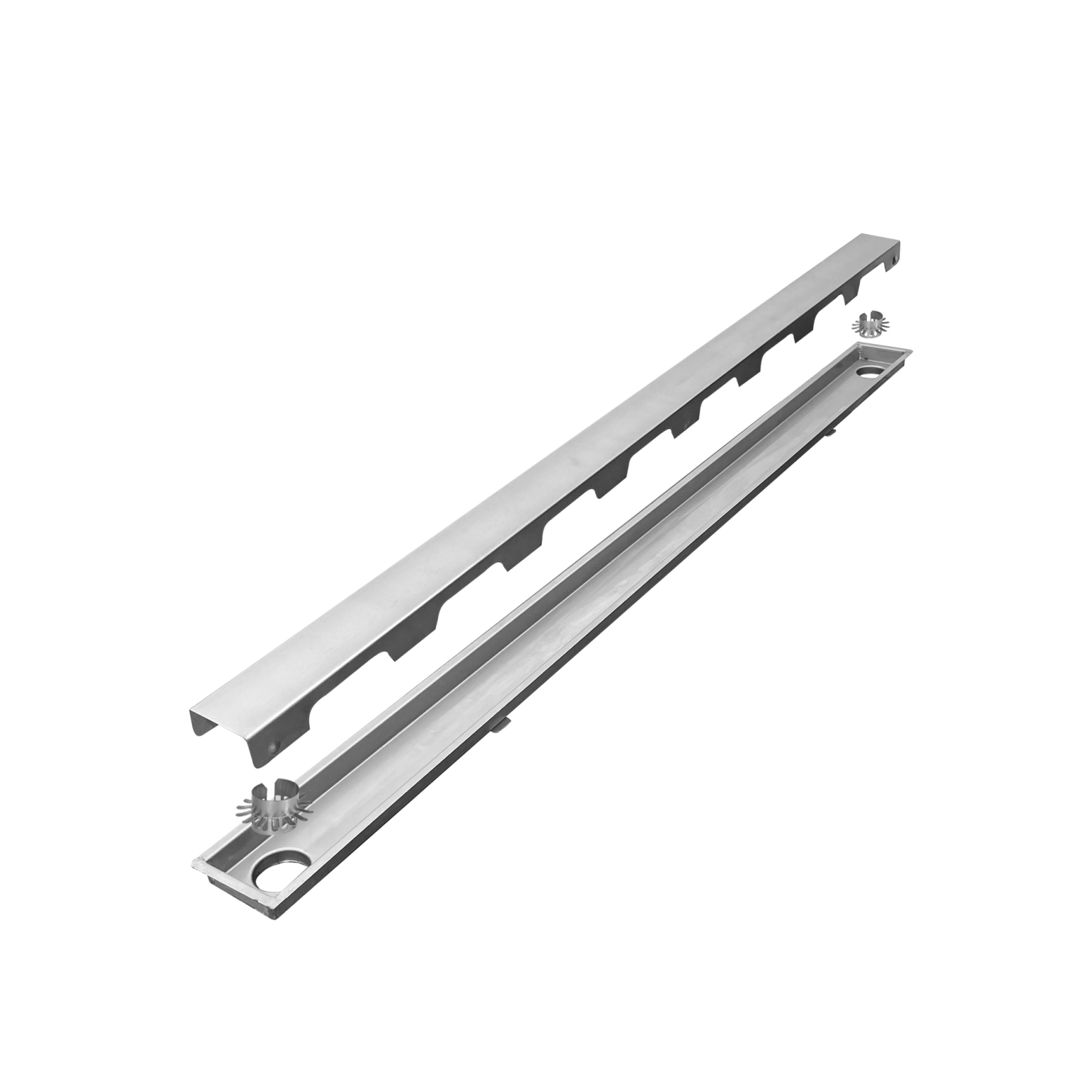 Ralo Linear Inox 304 Escovado 130 cm - 2 Saídas - Pastilhas BH