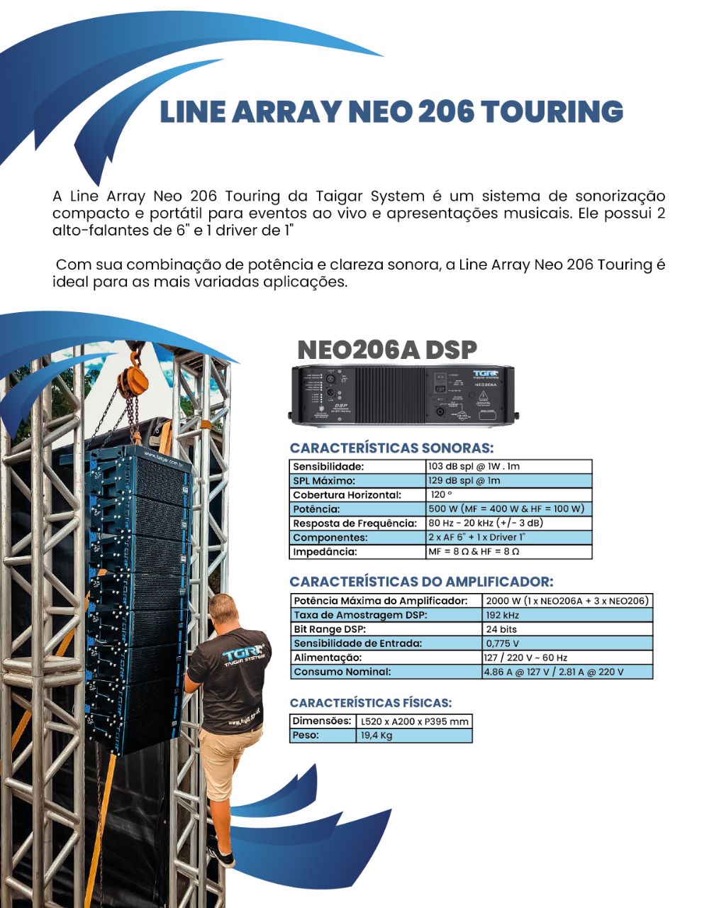 Line Array Ativa Taigar System - LS AUDIO PRO Mesa de Som Soundcraft ...