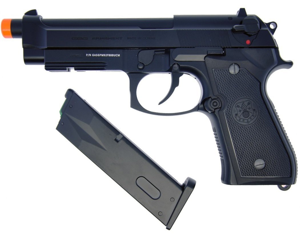 Pistola Airsoft M92 Black G&G GBB 6mm - Full Metal - E&G Comércio - Airsoft