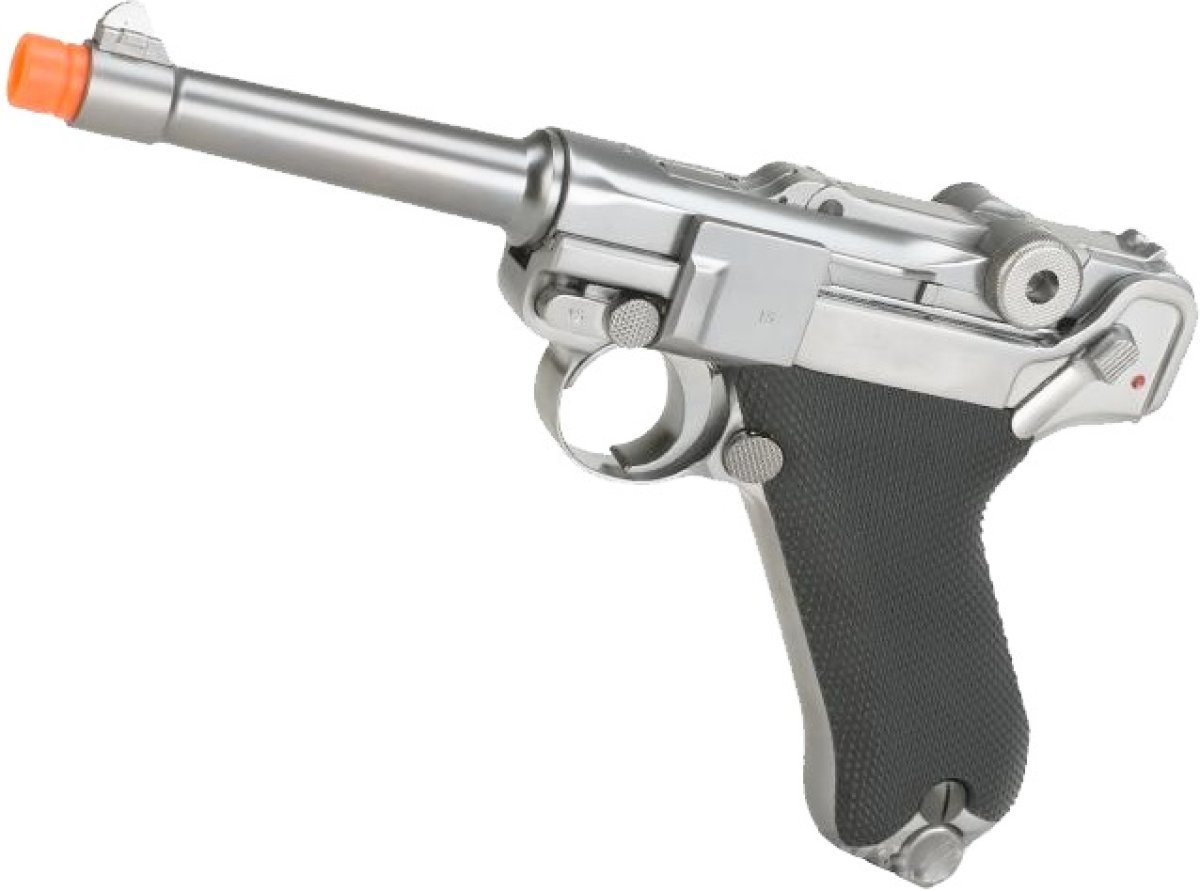 Pistola Airsoft Luger P08 4" Silver WE GBB 6mm - Full Metal - E&G ...