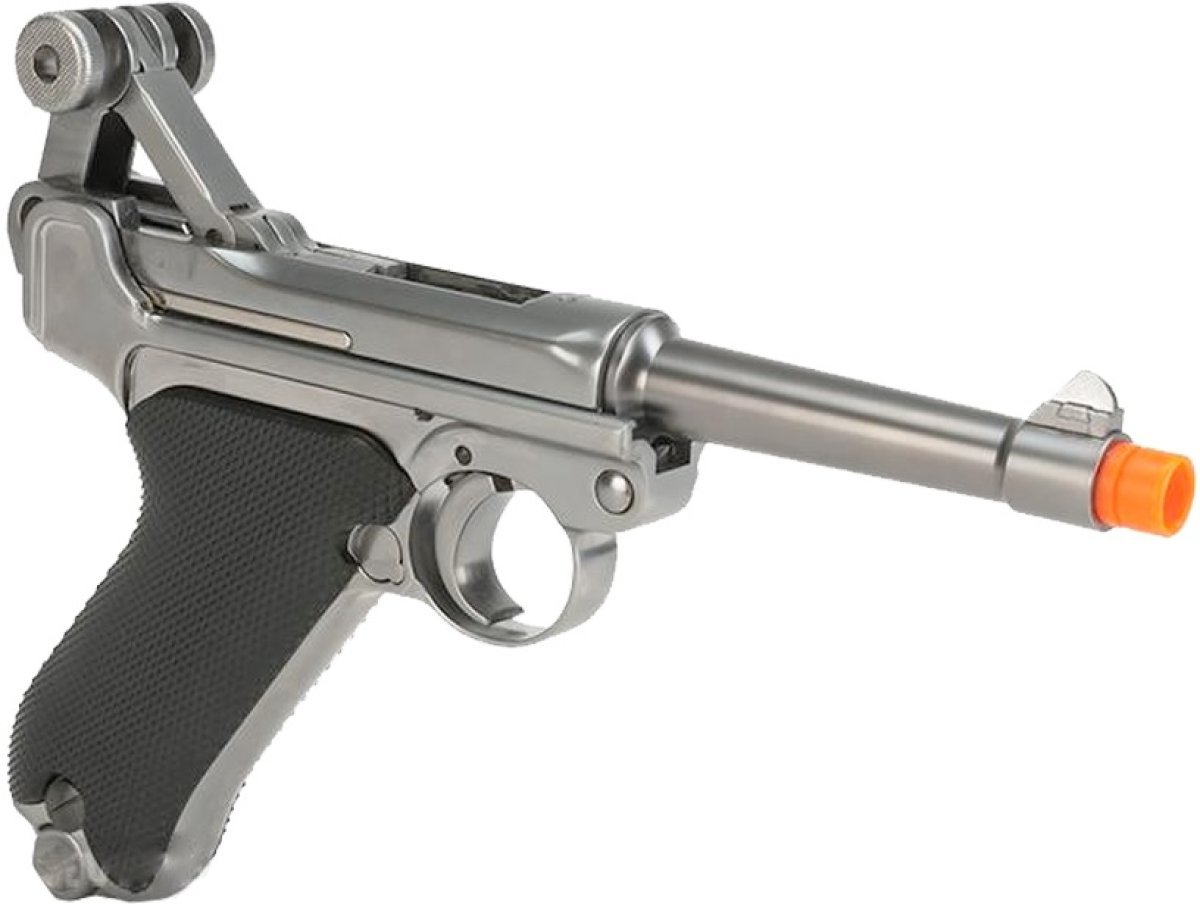 Pistola Airsoft Luger P08 4" Silver WE GBB 6mm - Full Metal - E&G ...