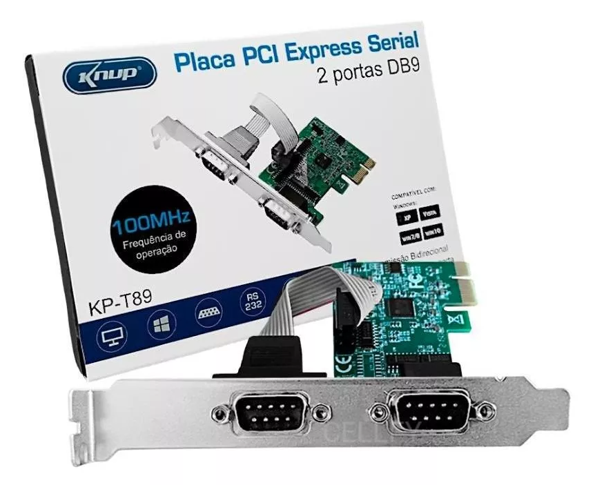 Placa PCI Express Serial 2 Portas DB9 100Mhz, KP-T89, Knup - FEMP INFO ...
