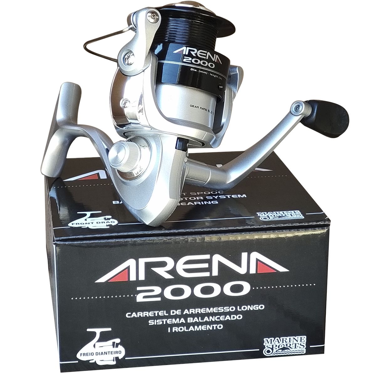 Molinete Arena 2000 Marine Sports 1 Rolamentos 4,5kg Drag - Docarmo Pesca
