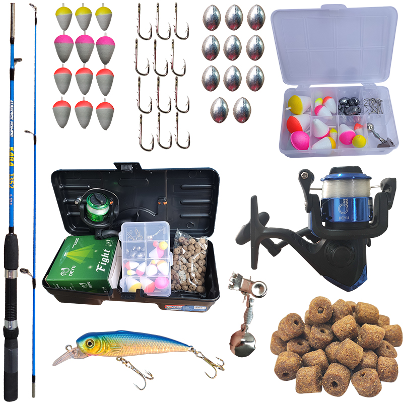 Kit Pescaria Completo Infantil Maleta Ração Isca Artificial - Docarmo Pesca