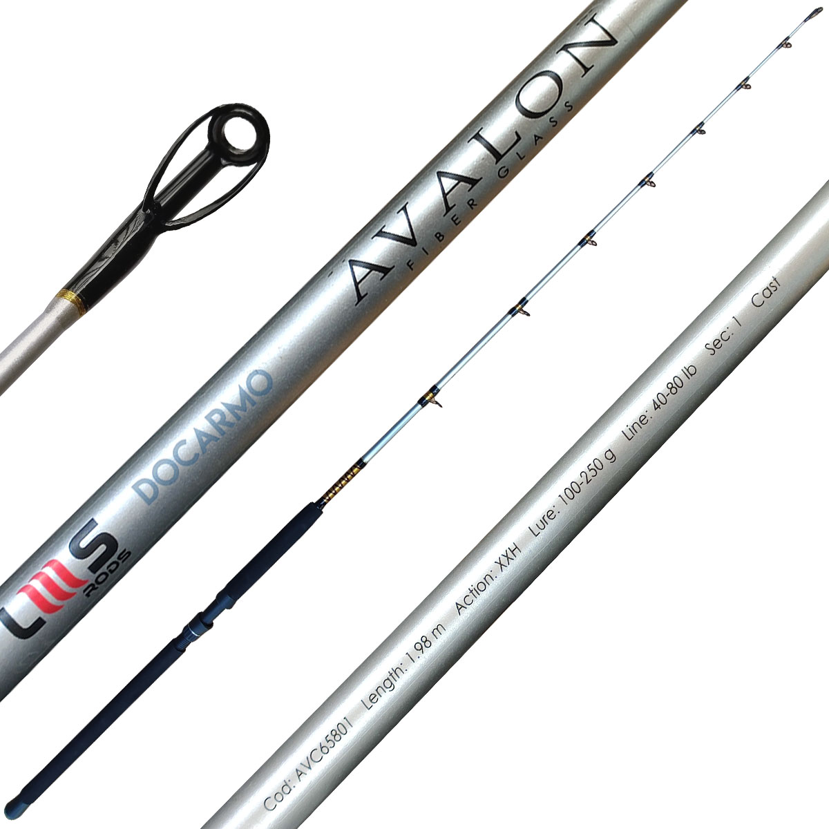 Vara para Carretilha Inteiriça 80lb Lumis Avalon 6'5 Pés Lure 250 ...