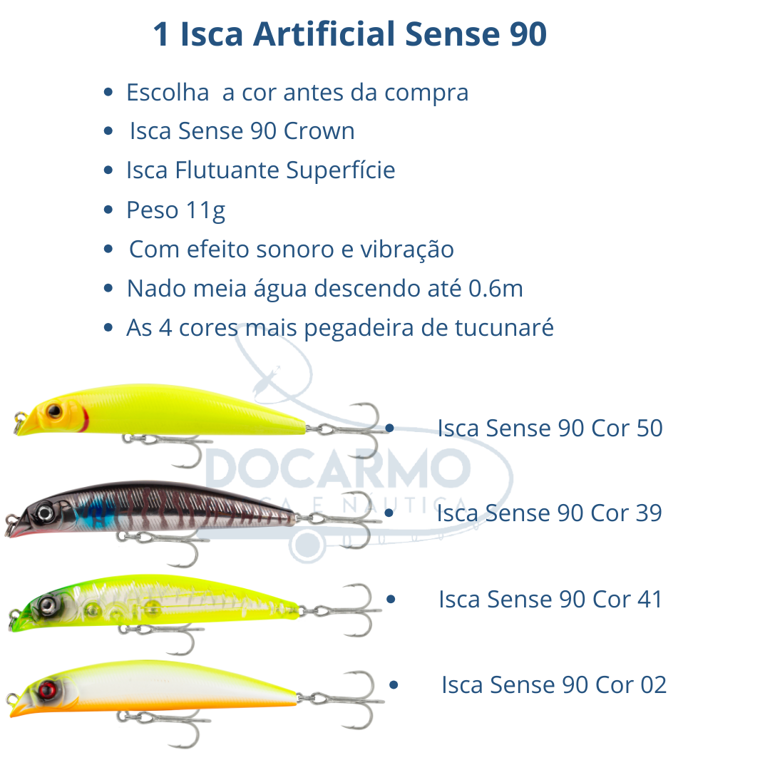 Isca Sense 90 Artificial P/ Tucunaré Robalo Traírão Matrixã - Docarmo Pesca