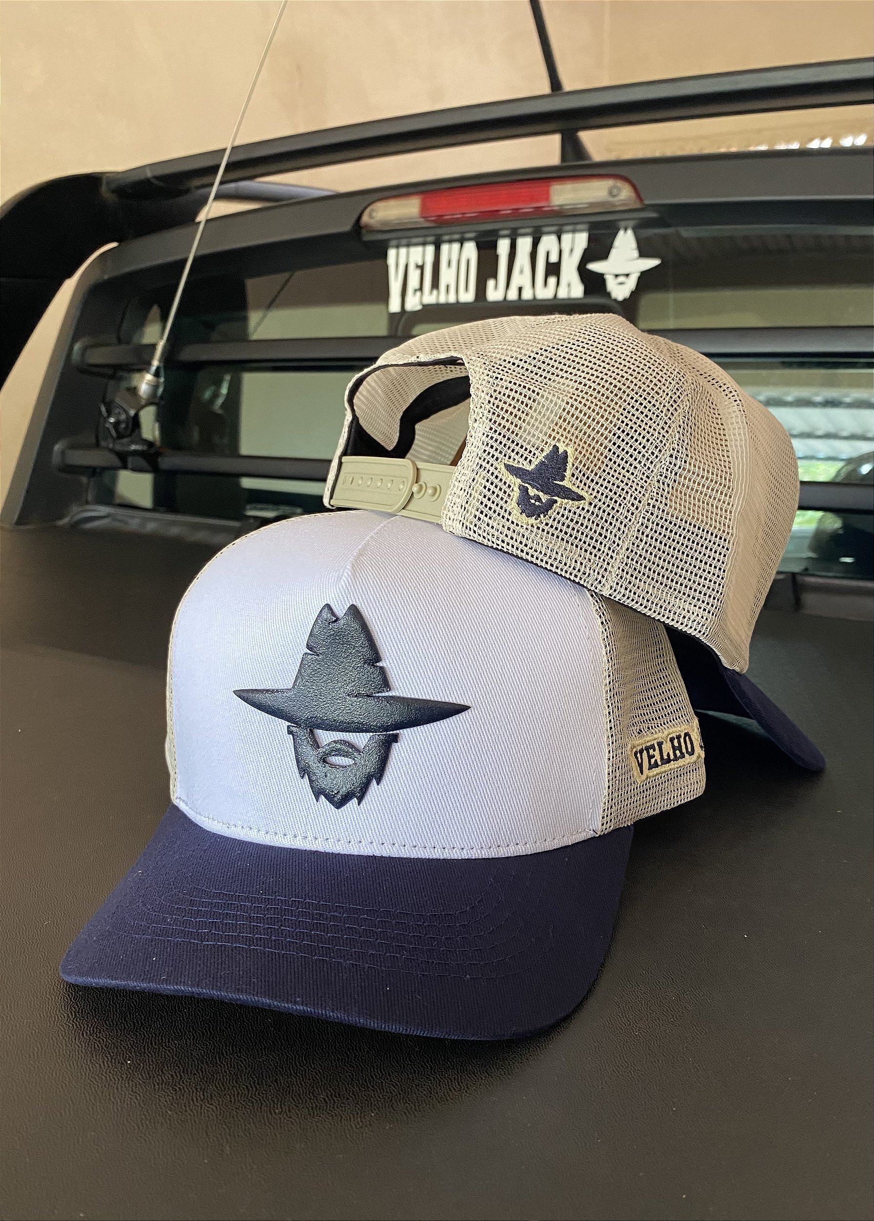Boné Velho jack - Branco/Azul - Velho Jack - Bonés Exclusivos