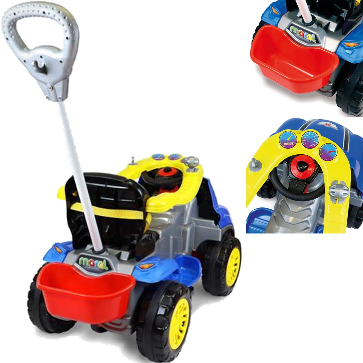 Carrinho de Passeio e Pedal para Bebe Maral Sport Car Azul - Maçã Verde ...