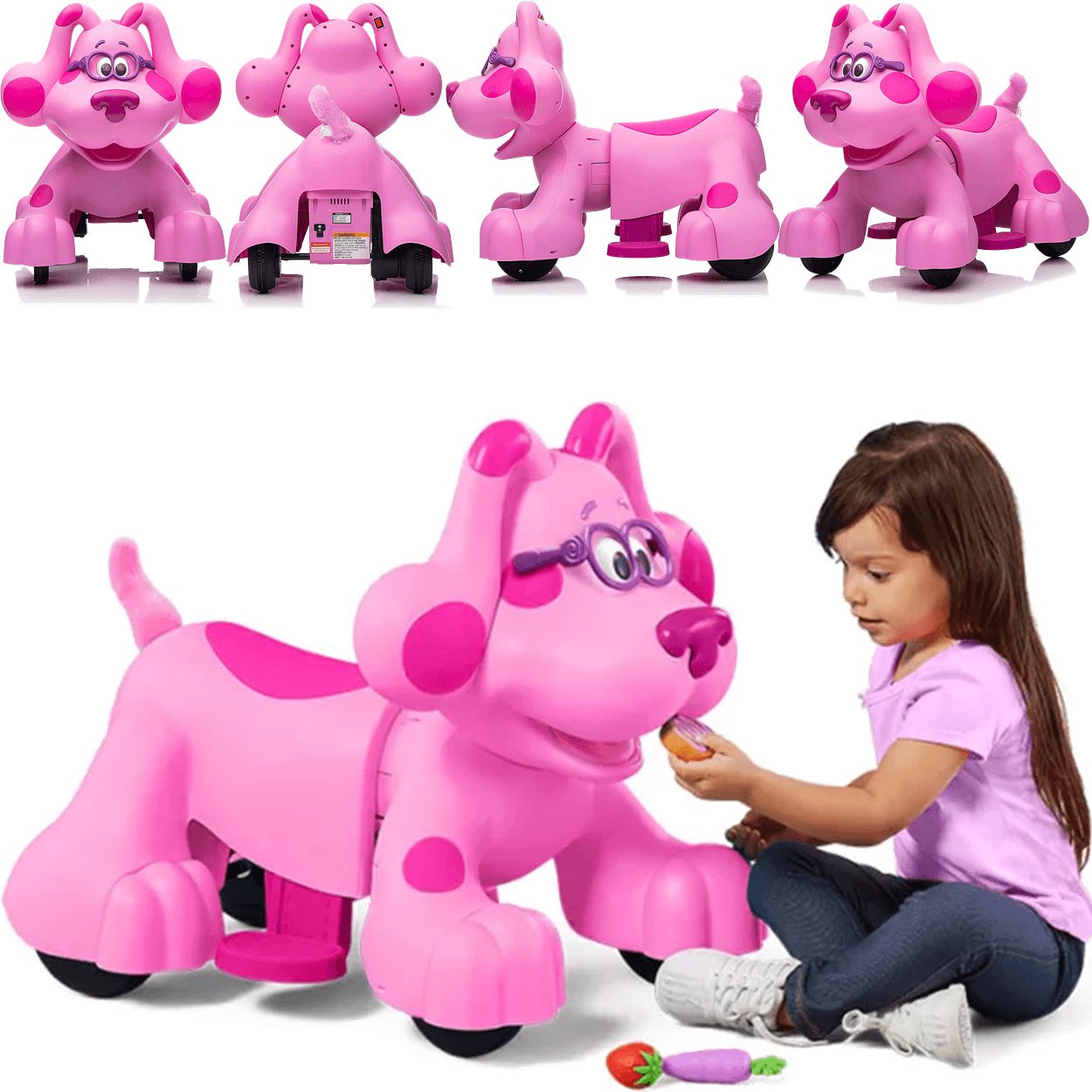 Cachorro Eletrico Rideamals Pistas de Blue e Voce 6V Magenta - Maçã ...