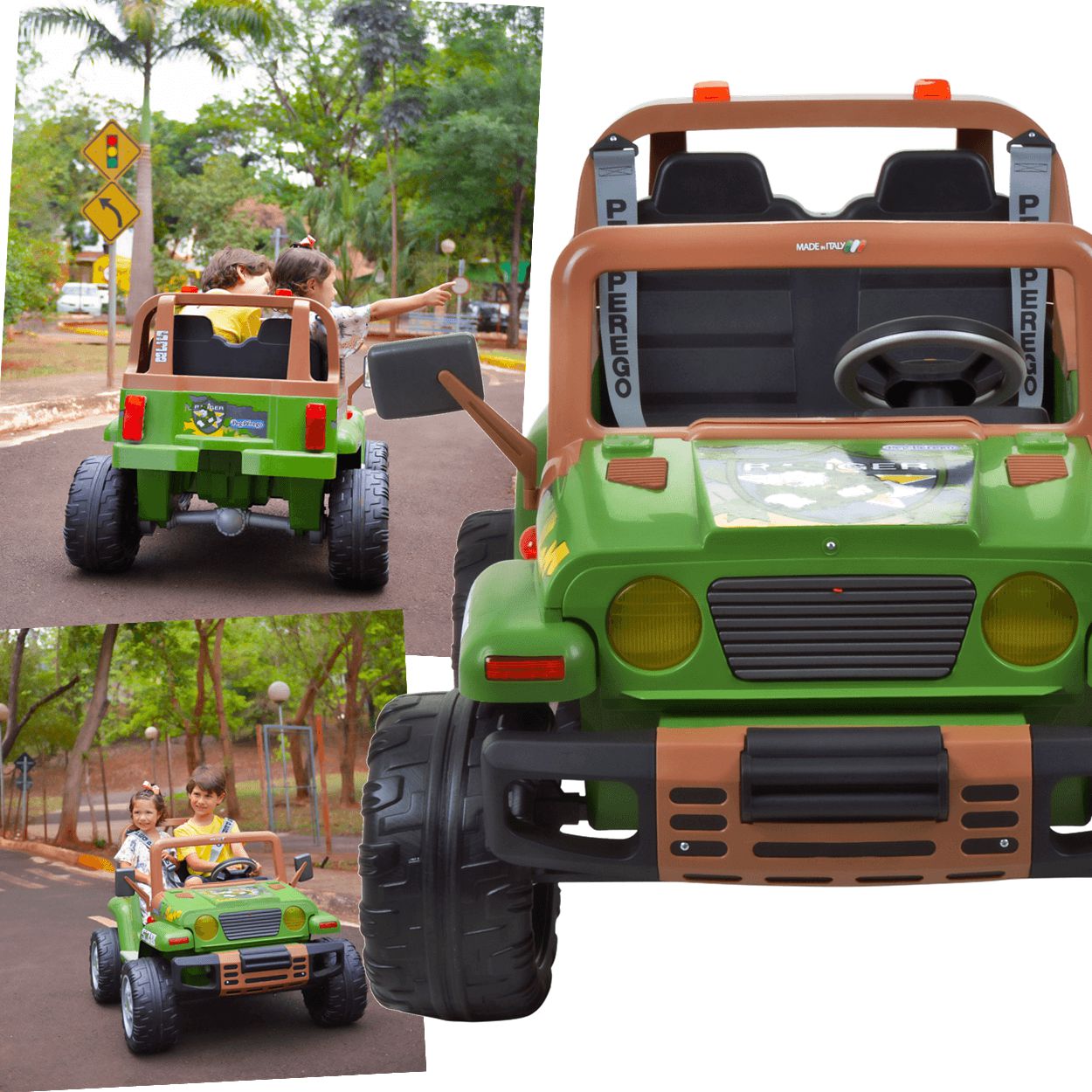 Carro Eletrico Infantil Peg Perego Jeep Ranger 538 Verde 12V - Maçã ...