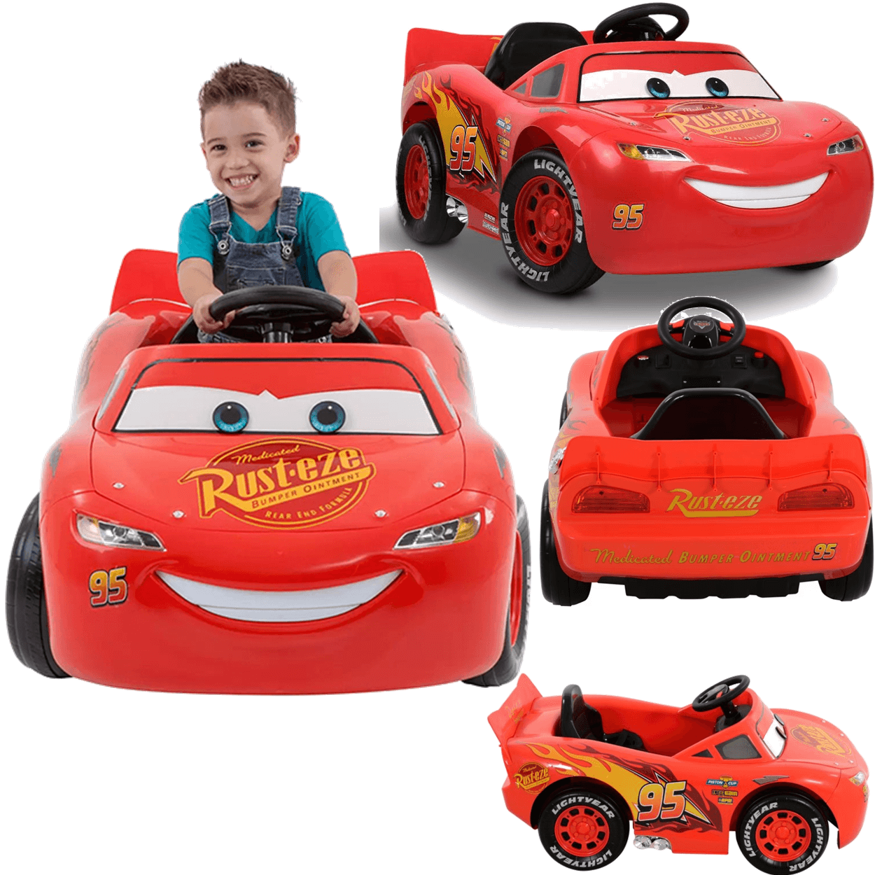 Carrinho Eletrico Zippy Toys Cars Lightning McQueen 6v Vermelho - Maçã ...