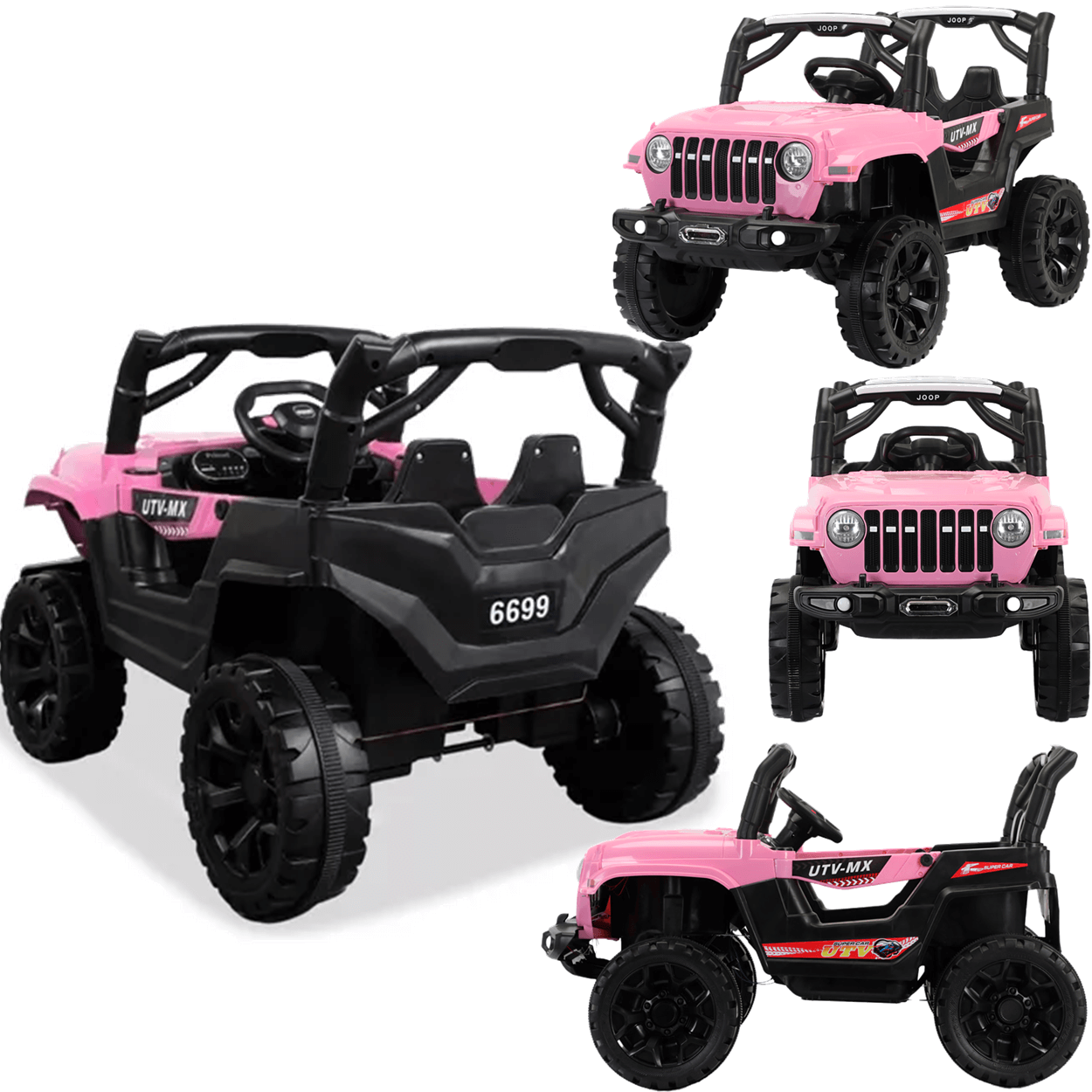 Carro Eletrico Bang Toys Jeep Rubicon UTV MX 12V Controle Rosa - Maçã ...