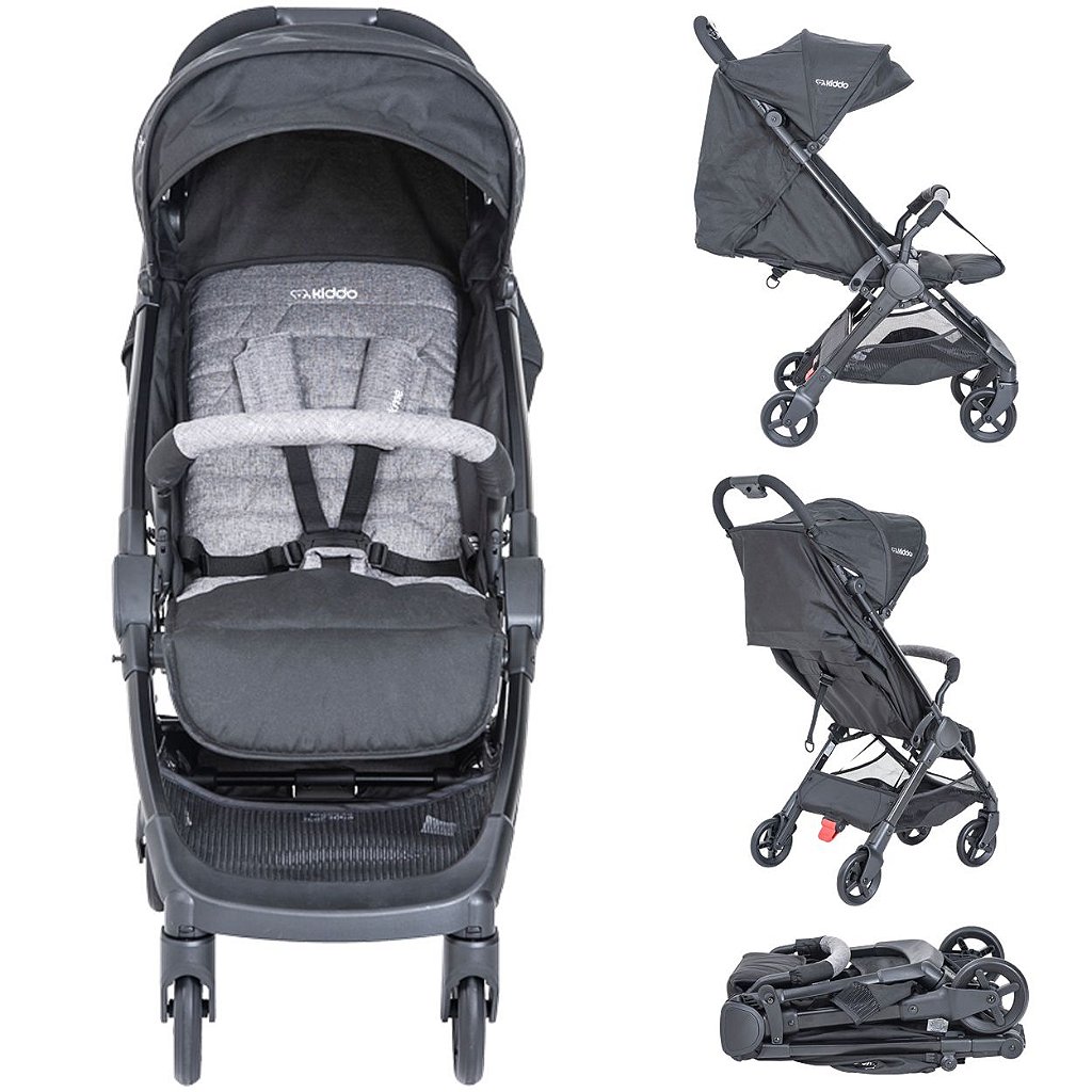 Carrinho de Bebe Passeio Compacto Kiddo Pikme Melange Grafite - Maçã ...