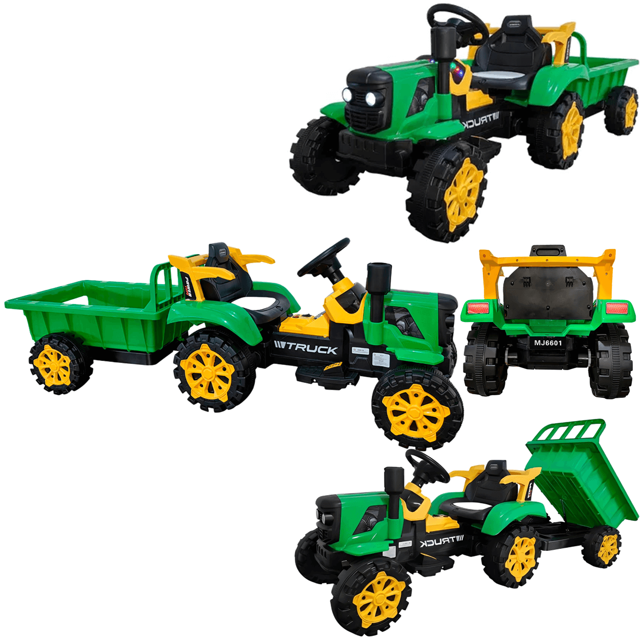 Trator Eletrico Bang Toys Truck Power Type 12v Caçamba Verde Maçã