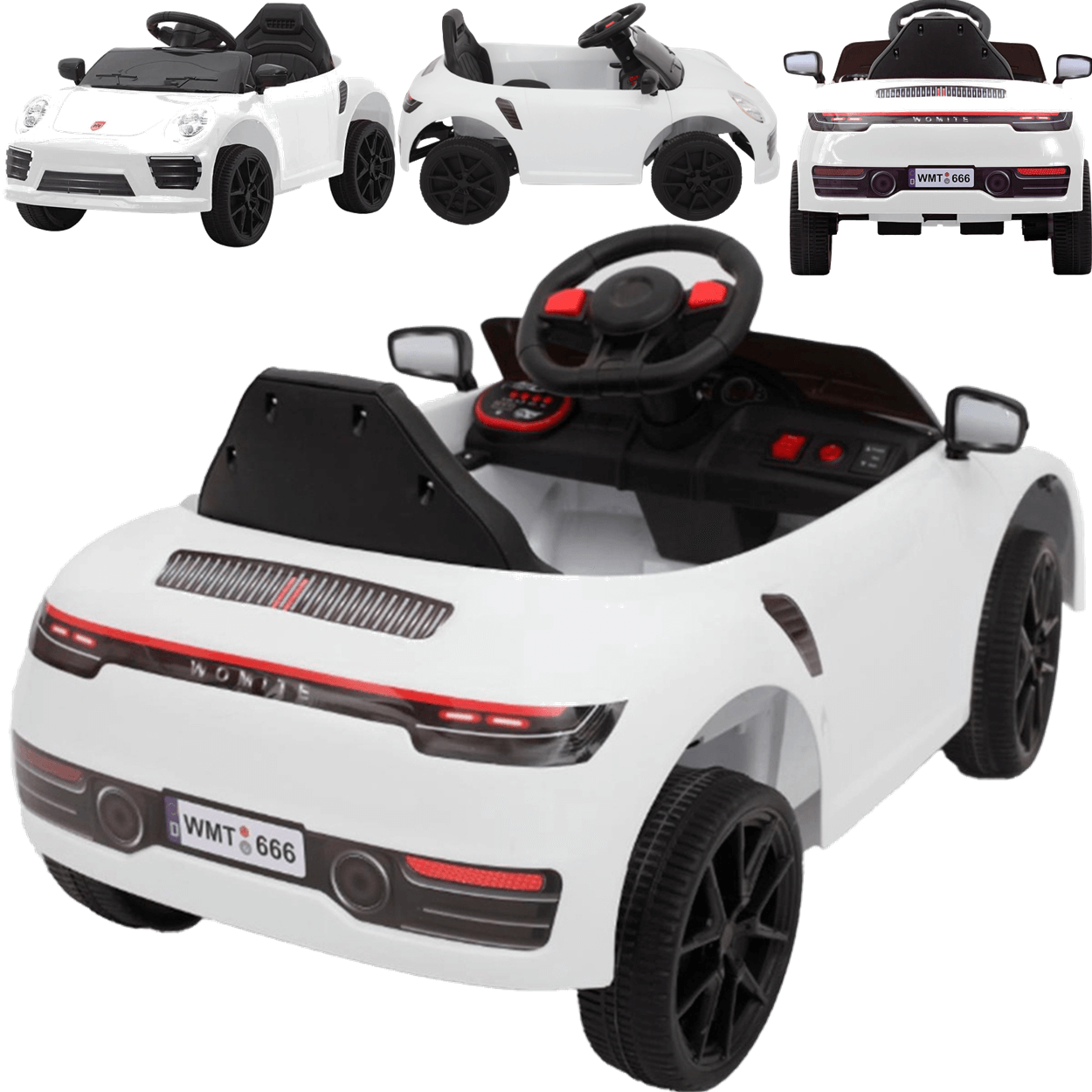 Carro Eletrico Bang Toys Porsche Carrera S 911 12V CR Branco - Maçã ...