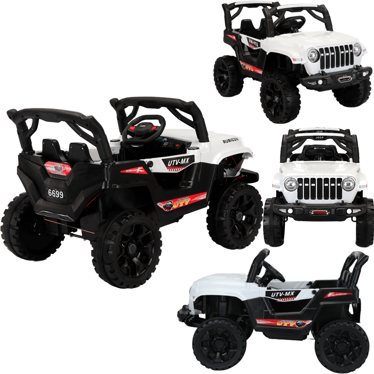 Carro Eletrico Bang Toys Jeep Rubicon UTV MX 12V CR Branco - Maçã Verde ...