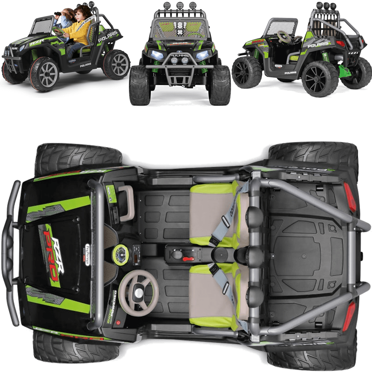 Carrinho Eletrico Peg Perego Polaris RZR Pro 24V Green Shadow - Maçã ...