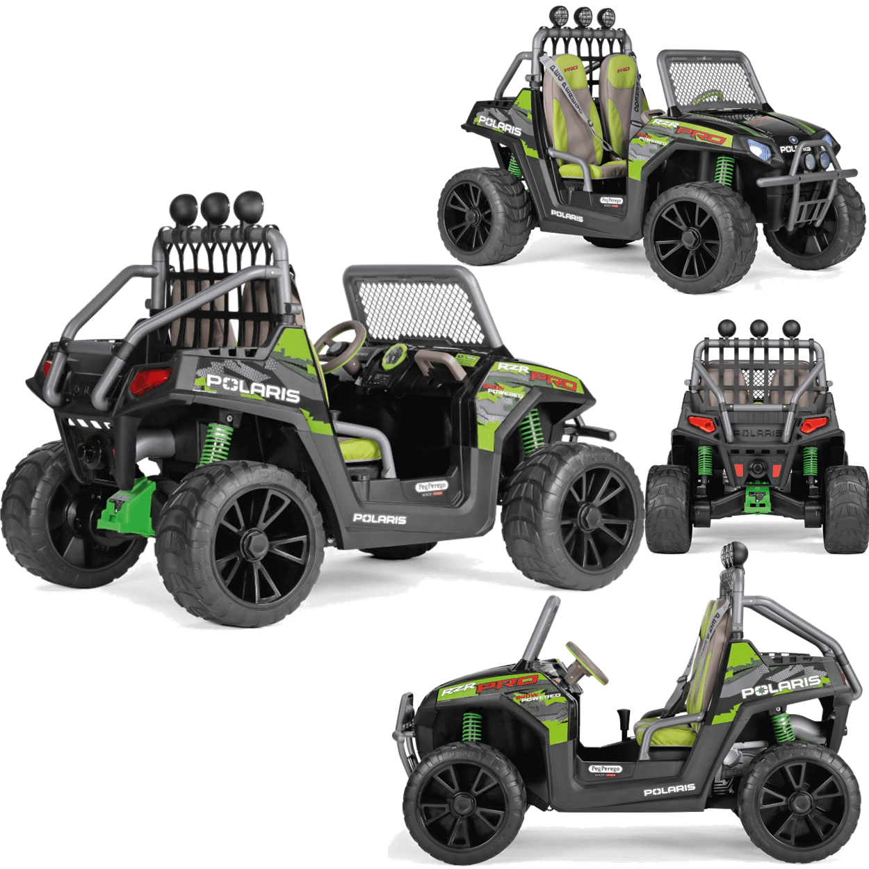 Carrinho Eletrico Peg Perego Polaris RZR Pro 24V Green Shadow - Maçã ...