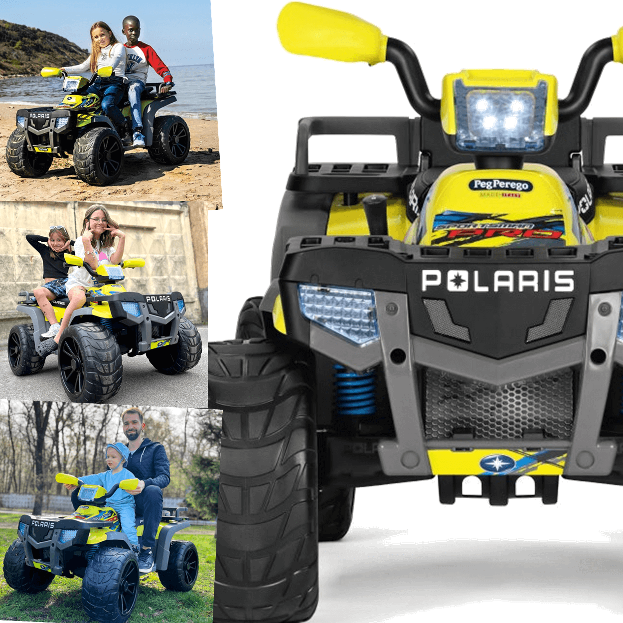 Quadriciclo Eletrico Peg Perego Polaris Sportsman PRO Citrus 24V - Maçã ...