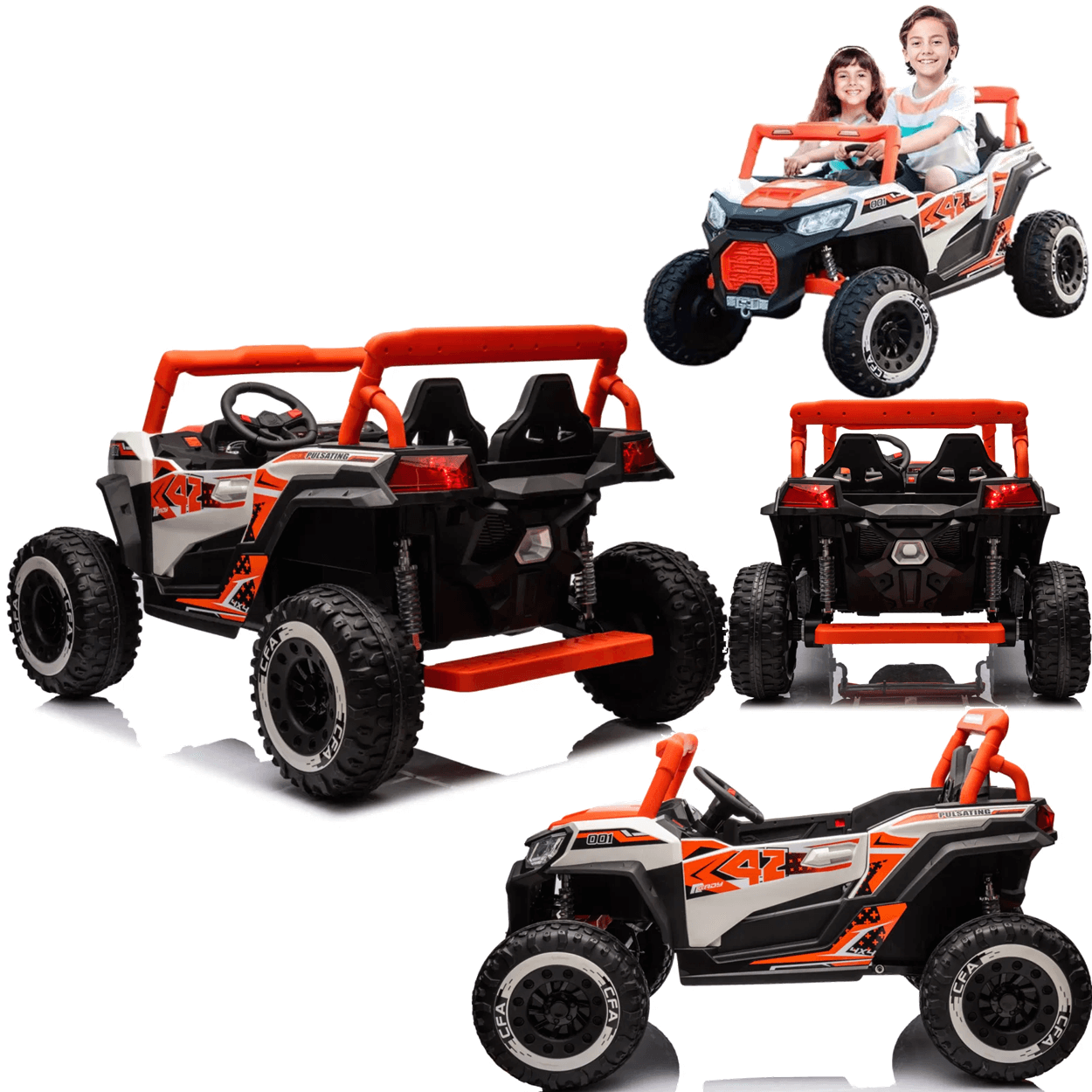 Carro Eletrico Bandeirante Big UTV Maverick 4Z 24V CR Laranja - Maçã ...