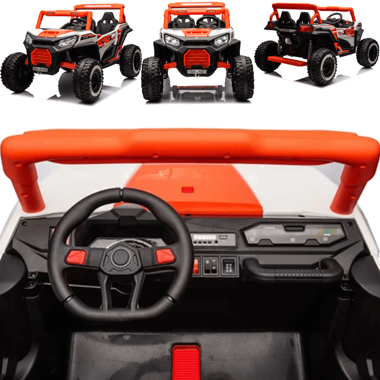 Carro Eletrico Bandeirante Big UTV Maverick 4Z 24V CR Laranja - Maçã ...