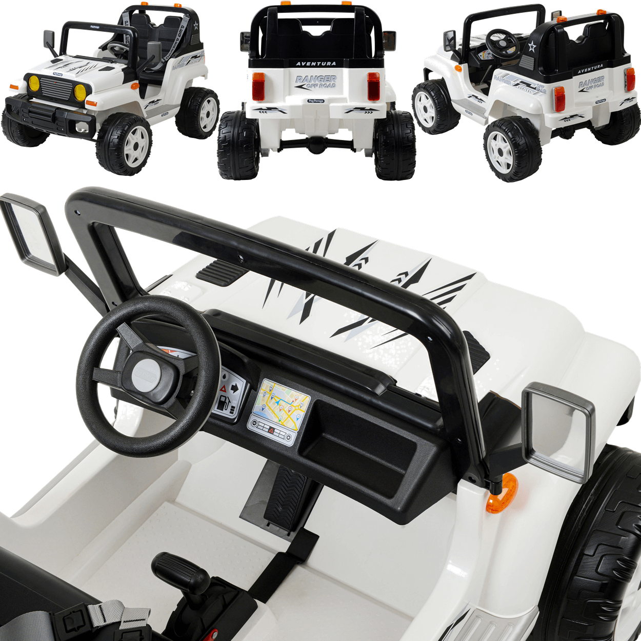 Carro Eletrico Jipe Peg Perego Ranger 538 Off Road 12v Branco - Maçã ...