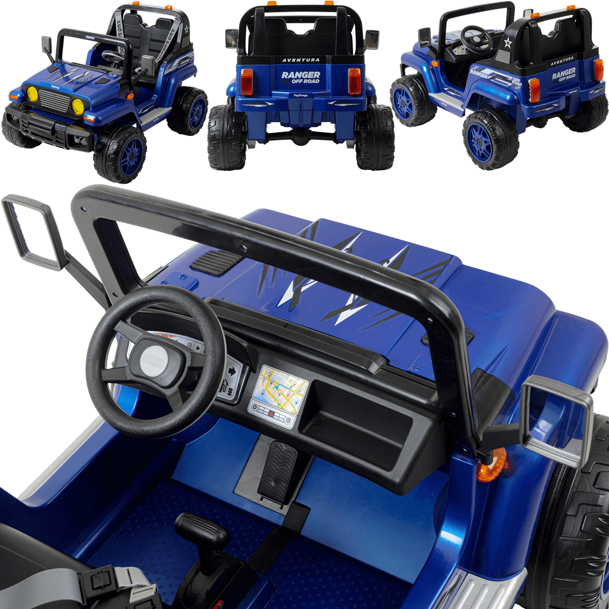 Carro Eletrico Jipe Peg Perego Ranger 538 Off Road 12v Azul - Maçã ...