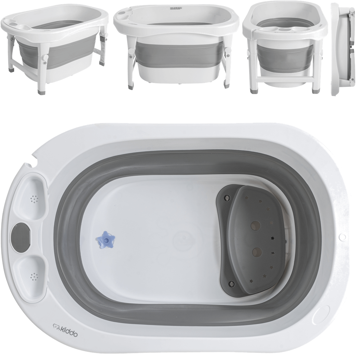 Banheira para Bebe Ofuro Dobravel Kiddo Oyster 40L 80kg Cinza - Maçã ...