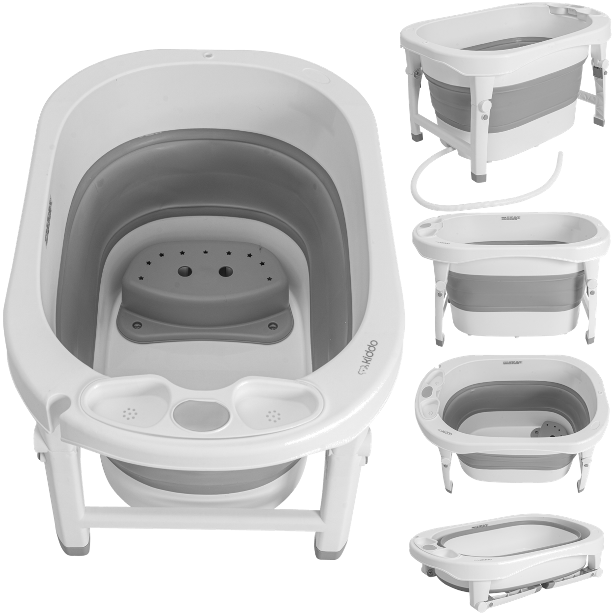 Banheira para Bebe Ofuro Dobravel Kiddo Oyster 40L 80kg Cinza - Maçã ...