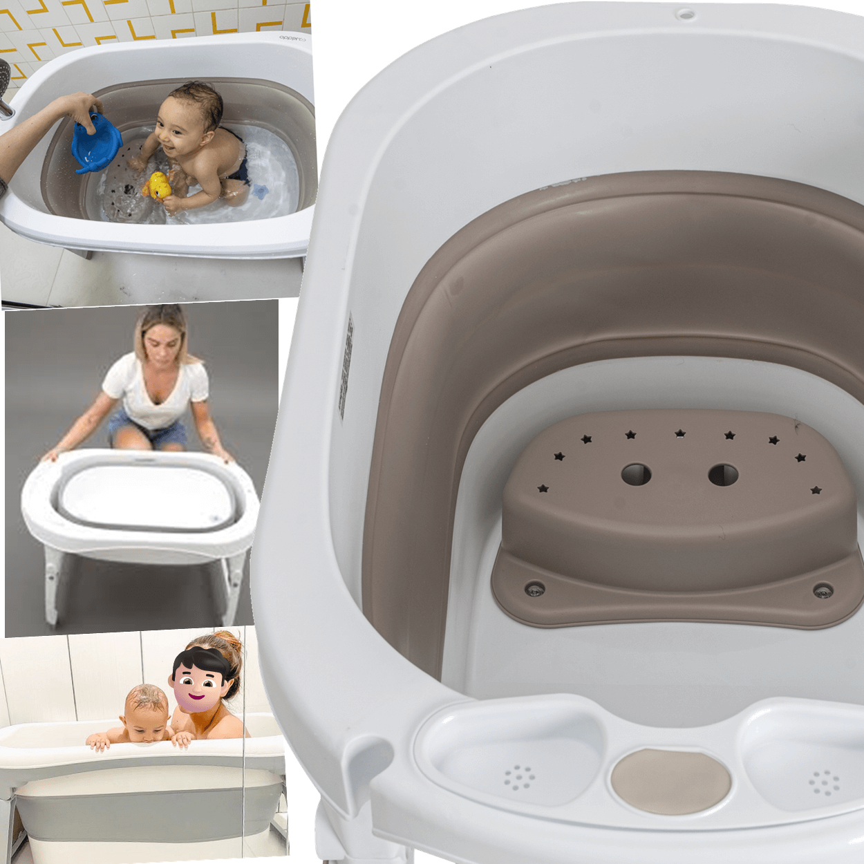Banheira para Bebe Ofuro Dobravel Kiddo Oyster 40L Cappuccino - Maçã ...