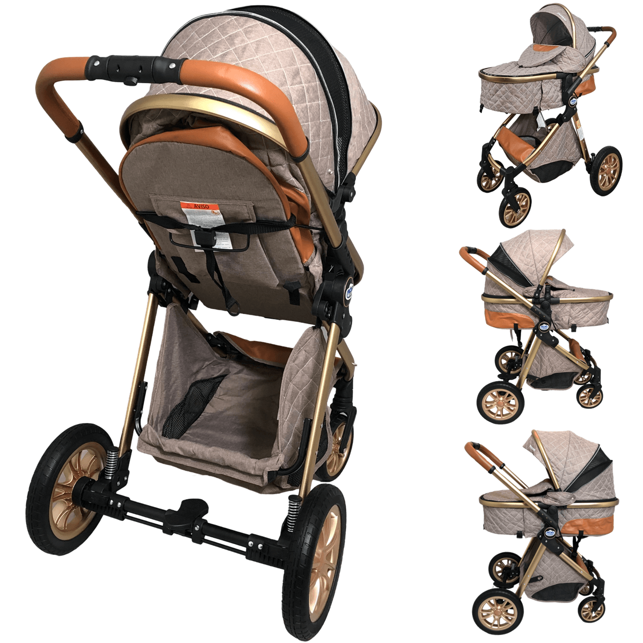 Carrinho de Bebe com Bebe Conforto Passear Baby Ares Plus Marrom - Maçã ...