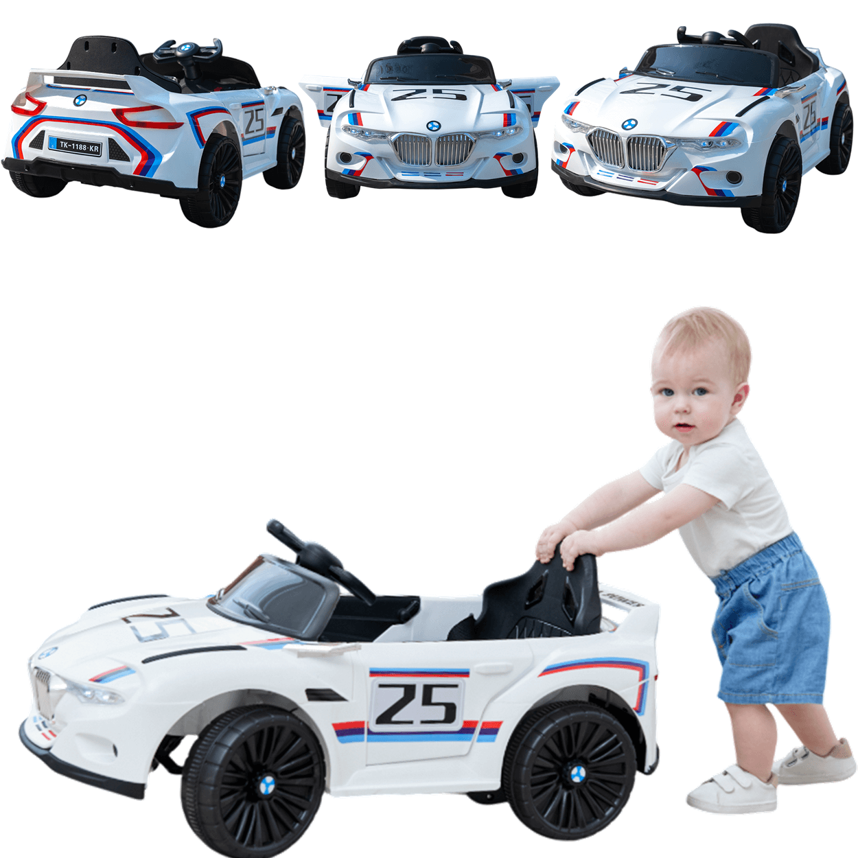 Carro Eletrico Bang Toys Quantum Z5 Branco 12V Controle - Maçã Verde Baby
