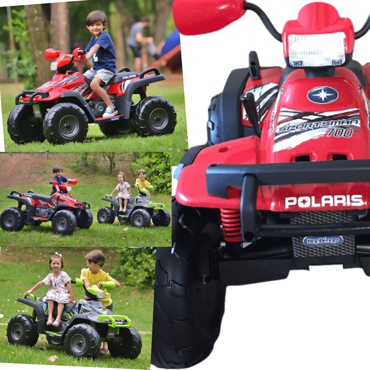 Quadriciclo Peg-Perego Polaris Sportsman 700 Twin-New Red 12V Vermelho ...
