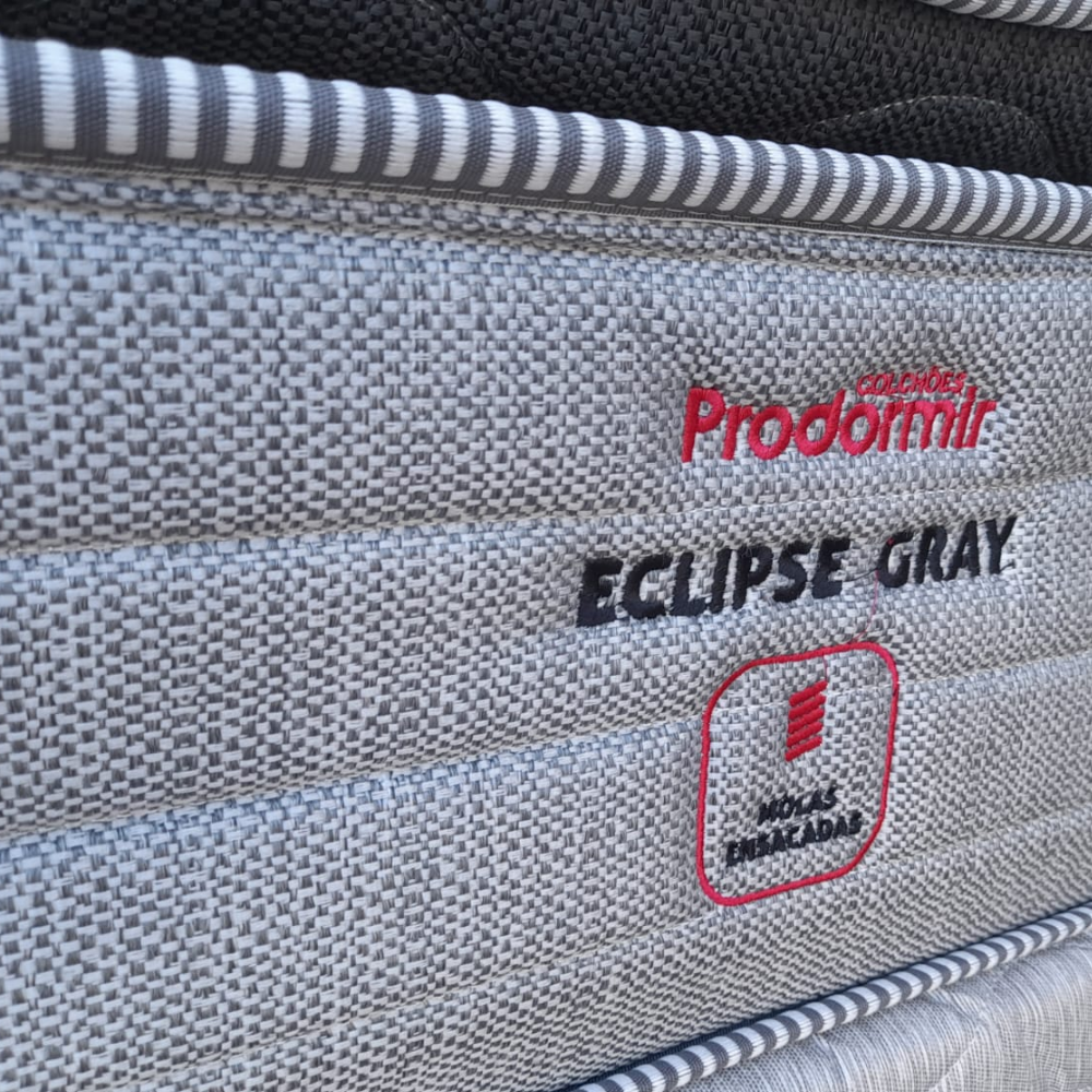 Cama Box Casal Molas Ensacadas e Pillow Top Eclipse Gray Prodormir 138x70X188 - MOREIRA MÓVEIS E ...