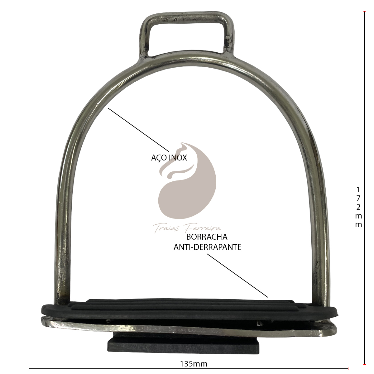 Estribo Aço Inox, Estribo Borracha Aderência, Estribo Especial Cavalo ...