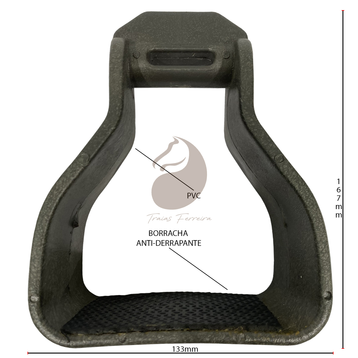 Estribo Largo PVC Rígido Confortável para selas e arreios - Traias Ferreira