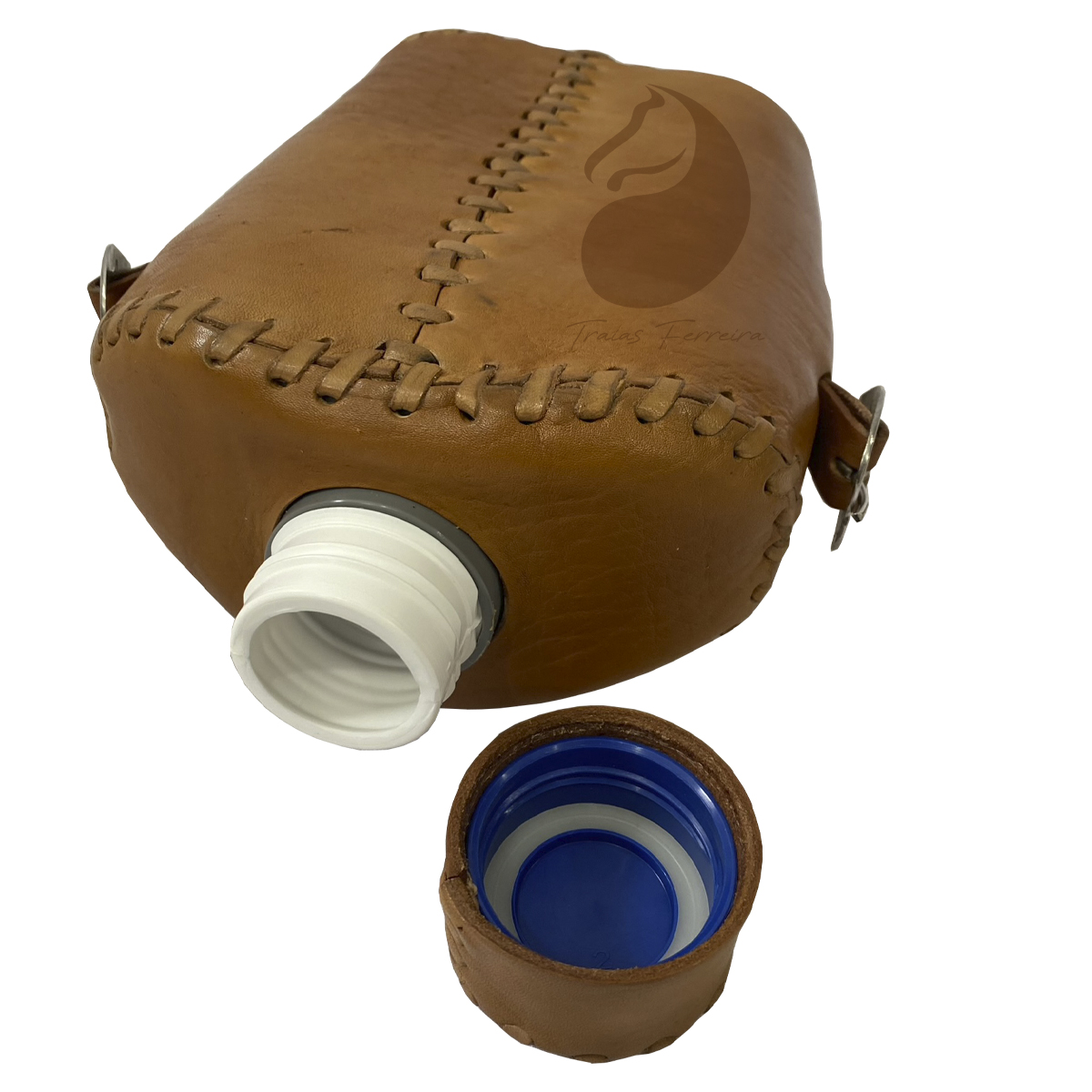 Cantil Térmico Revestido Em Couro Legítimo Mangalarga - Traias Ferreira