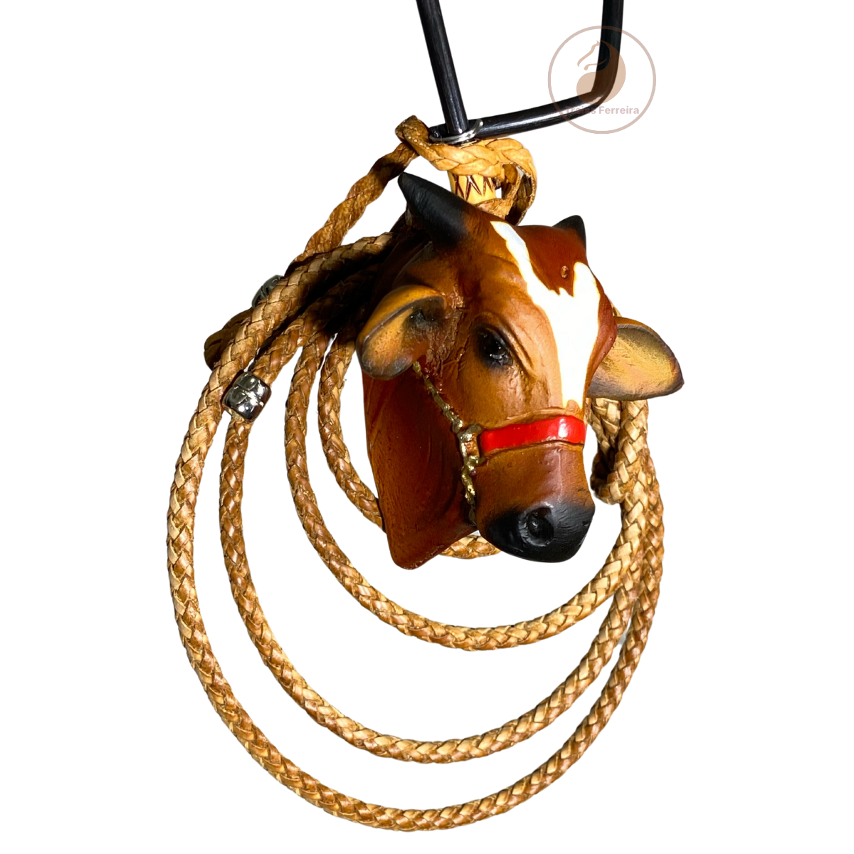 Enfeite De Retrovisor Boi Gado Nelore + Mini Laço - Traias Ferreira