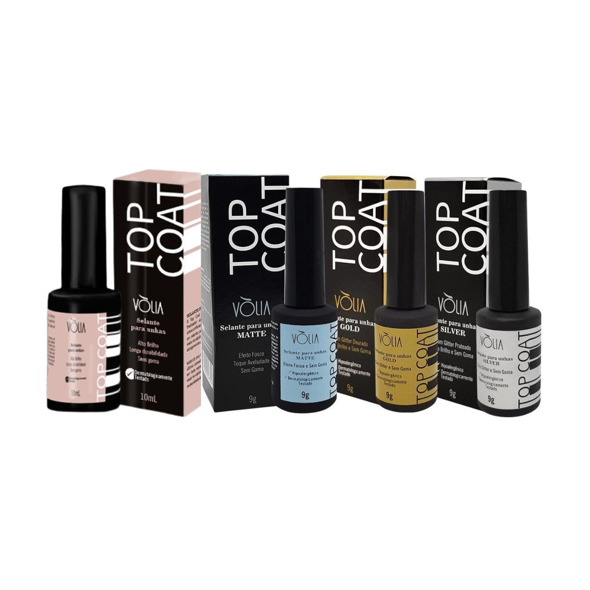 Top Coat Silver Glitter Selante Para Unhas Volia 9g - jadiperfumaria
