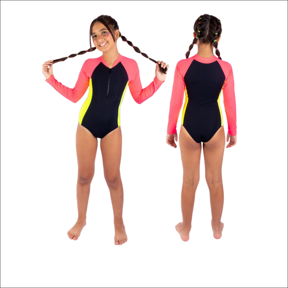 Maiô Juvenil Clarissol Beachwear Manga Longa Empório Da Moda