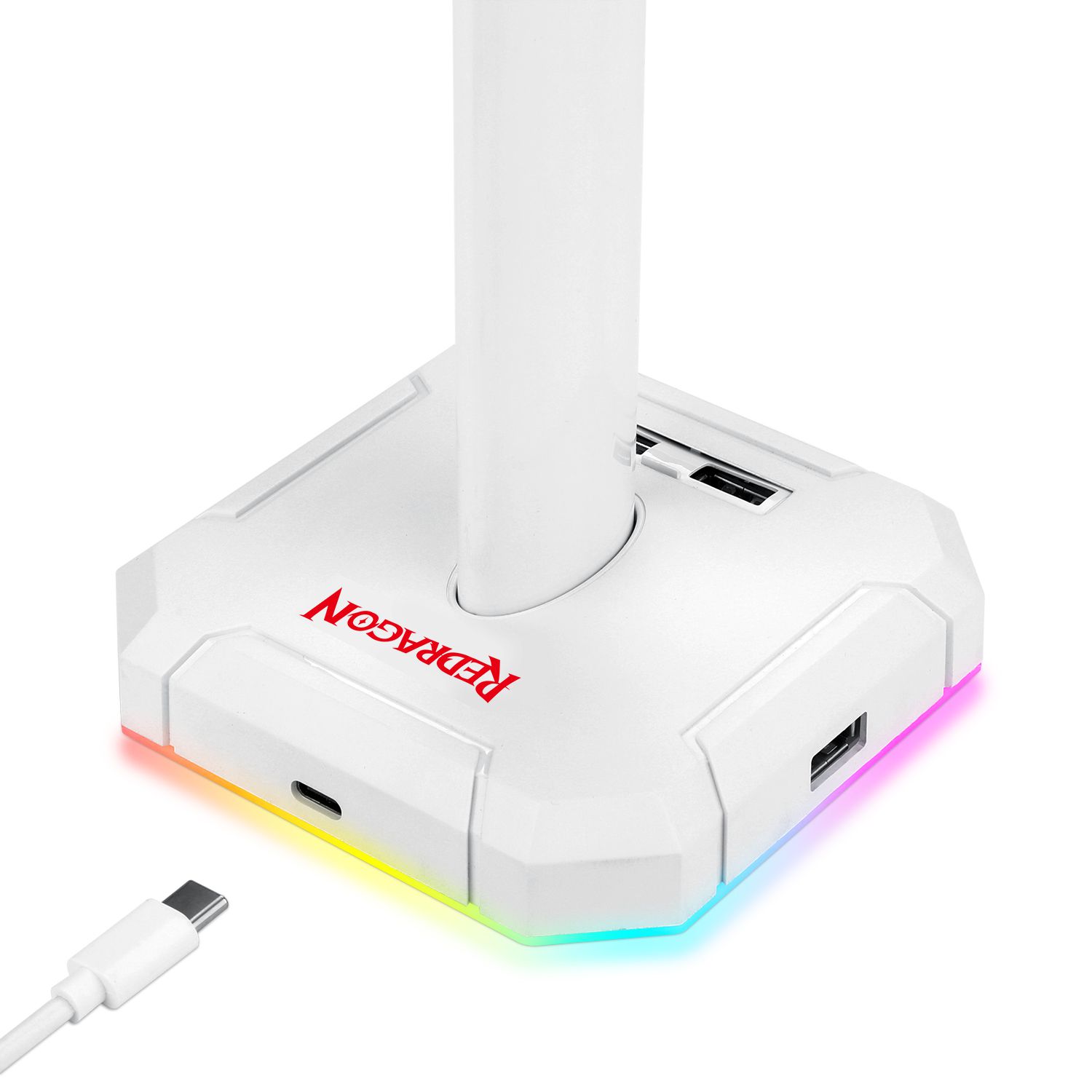Suporte para Headset Redragon Scepter PRO RGB Lunar White HA300-W ...