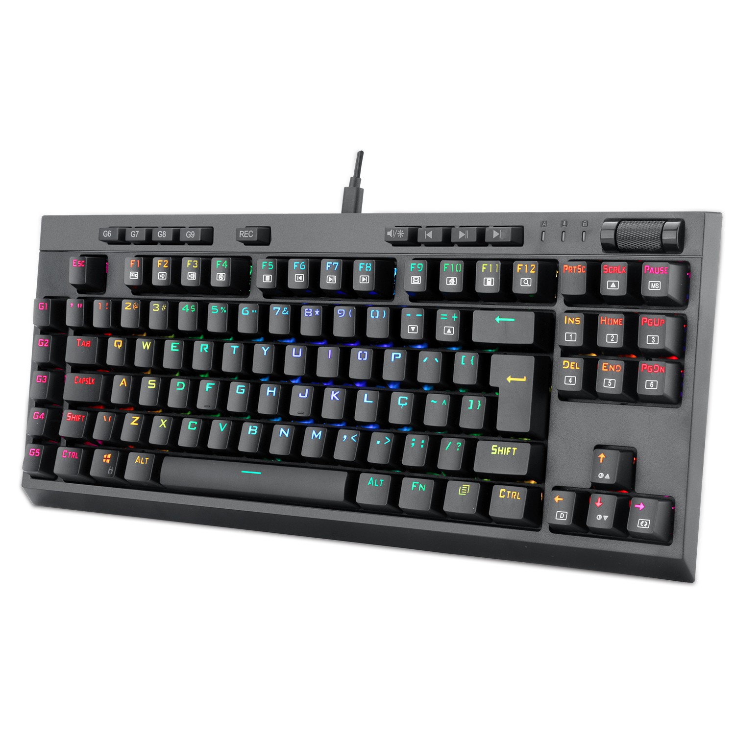 Teclado Óptico Redragon Broadsword Pro RGB Preto K588RGB-PRO - Redragon ...