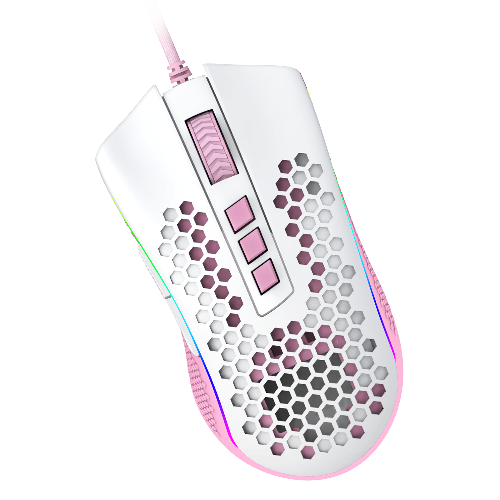 MOUSE GAMER REDRAGON STORM RGB BRANCO COM ROSA - Redragon Store