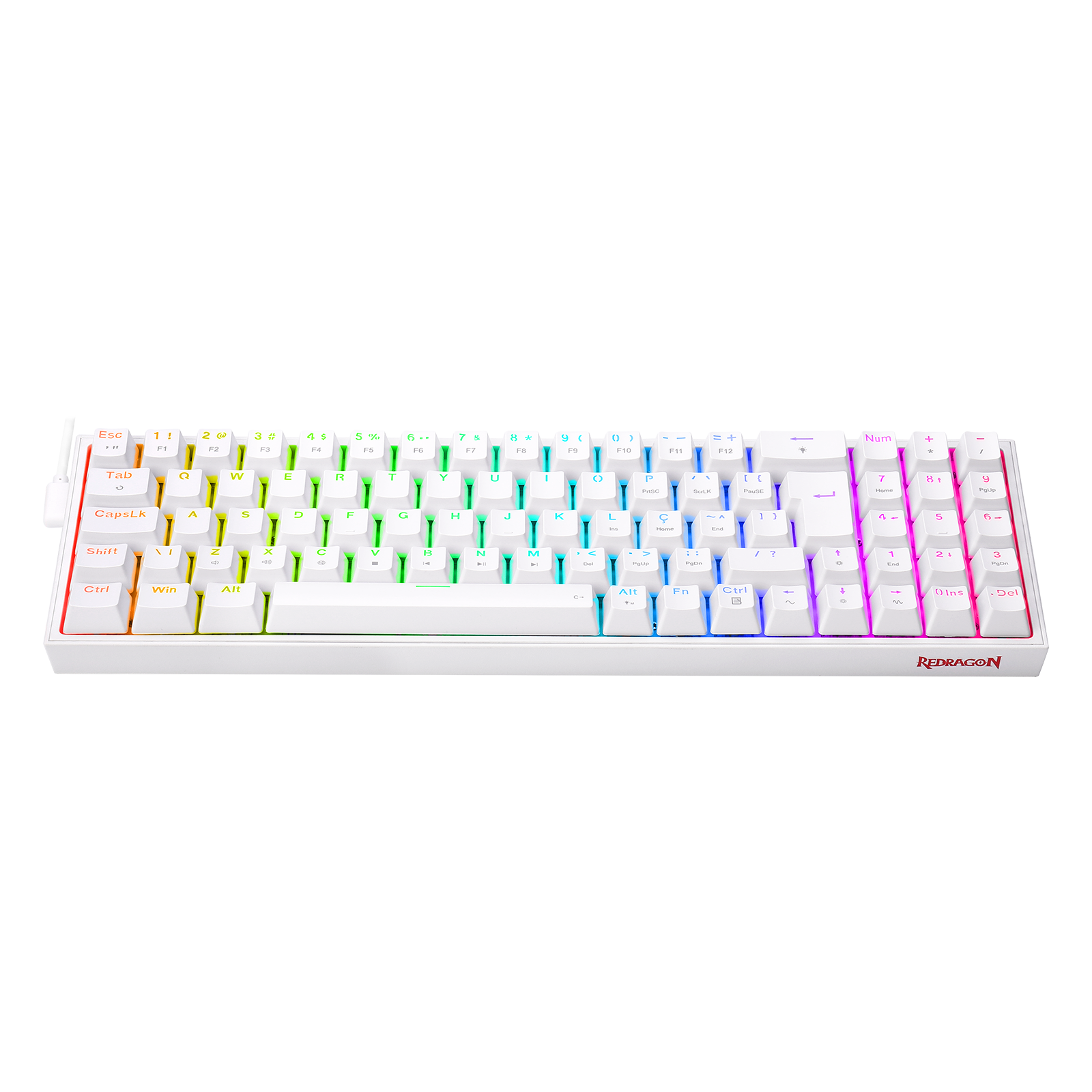 TECLADO MECÂNICO GAMER POLLUX RGB BRANCO SWITCH - Redragon Store